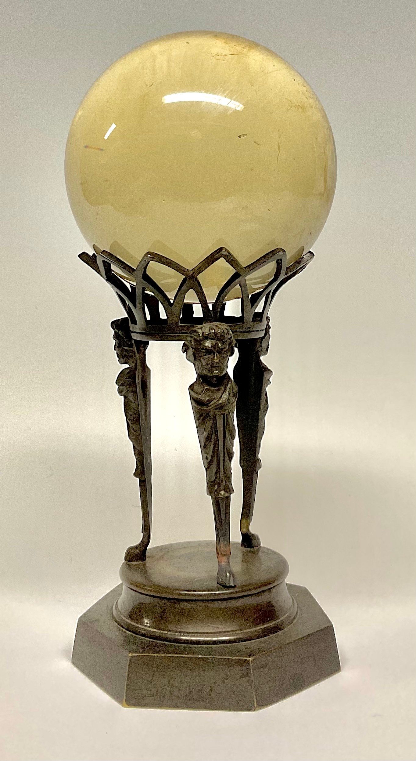 Mysticism and the Occult - a crystal ball, the Regency bronze stand ...