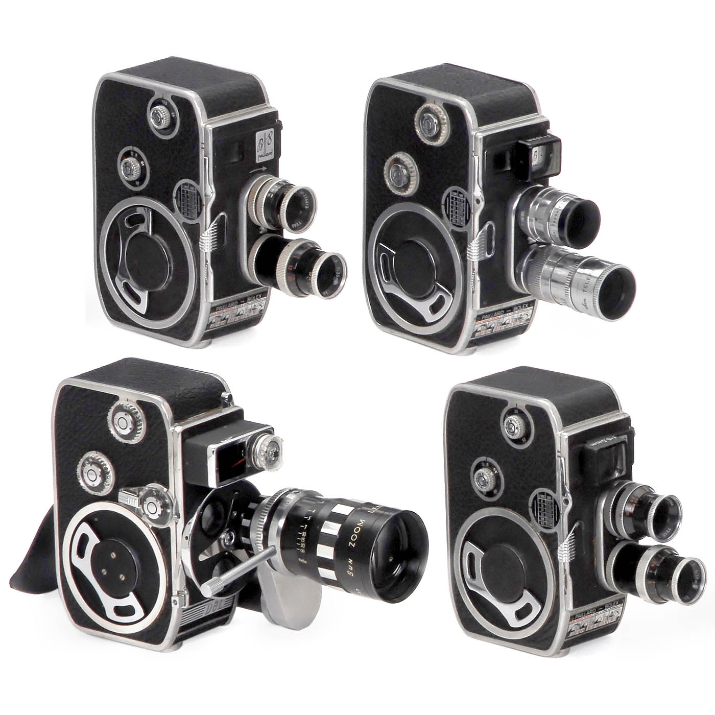 Lot Bolex Doppel-8, um 1960Bolex, Schweiz. 1) 4 Bolex-Kameras B8, C8 ...