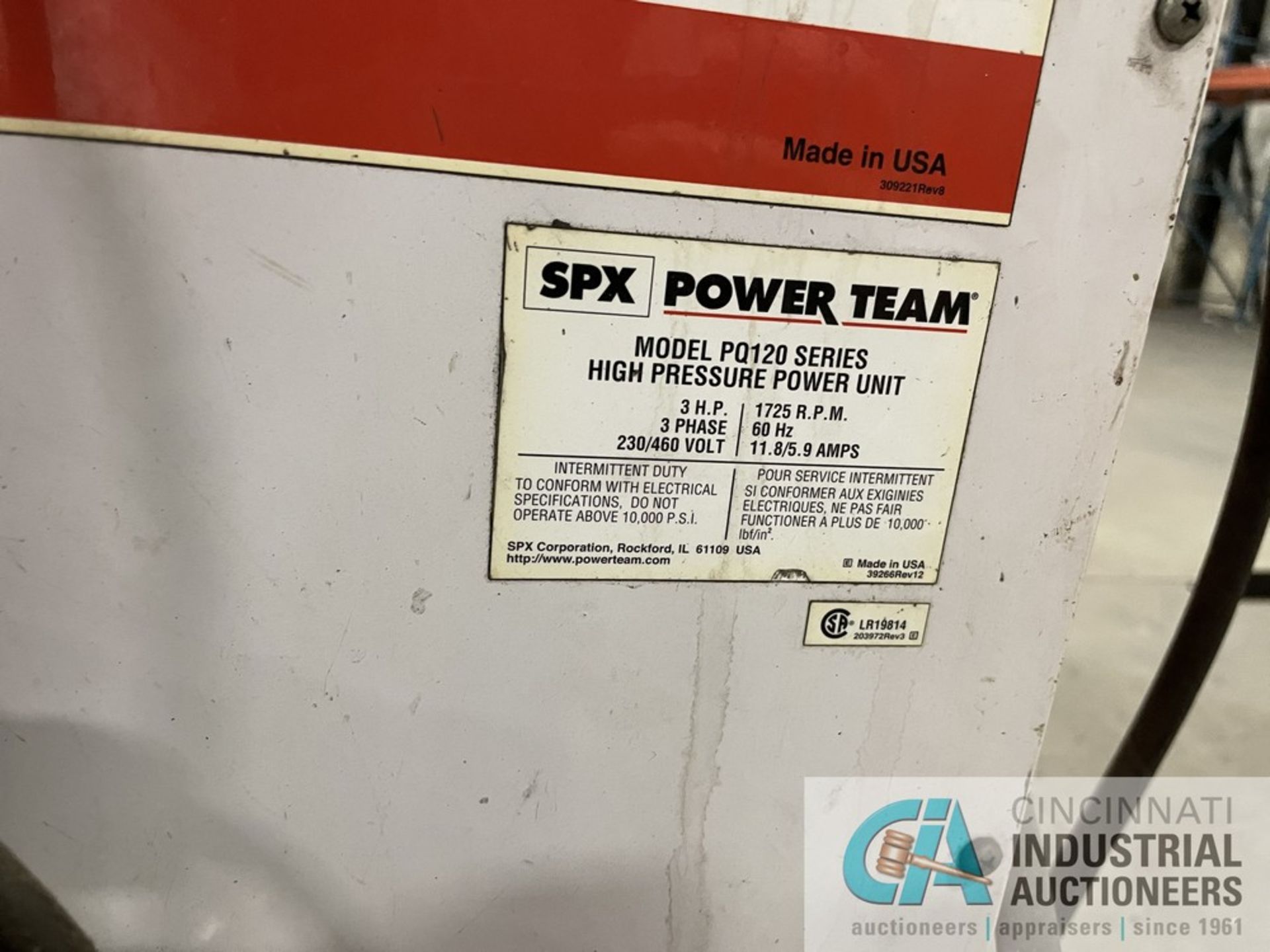{ Choice of lots: 437, 438 } 100 TON CAPACITY SPX POWERTEAM MODEL A H ...