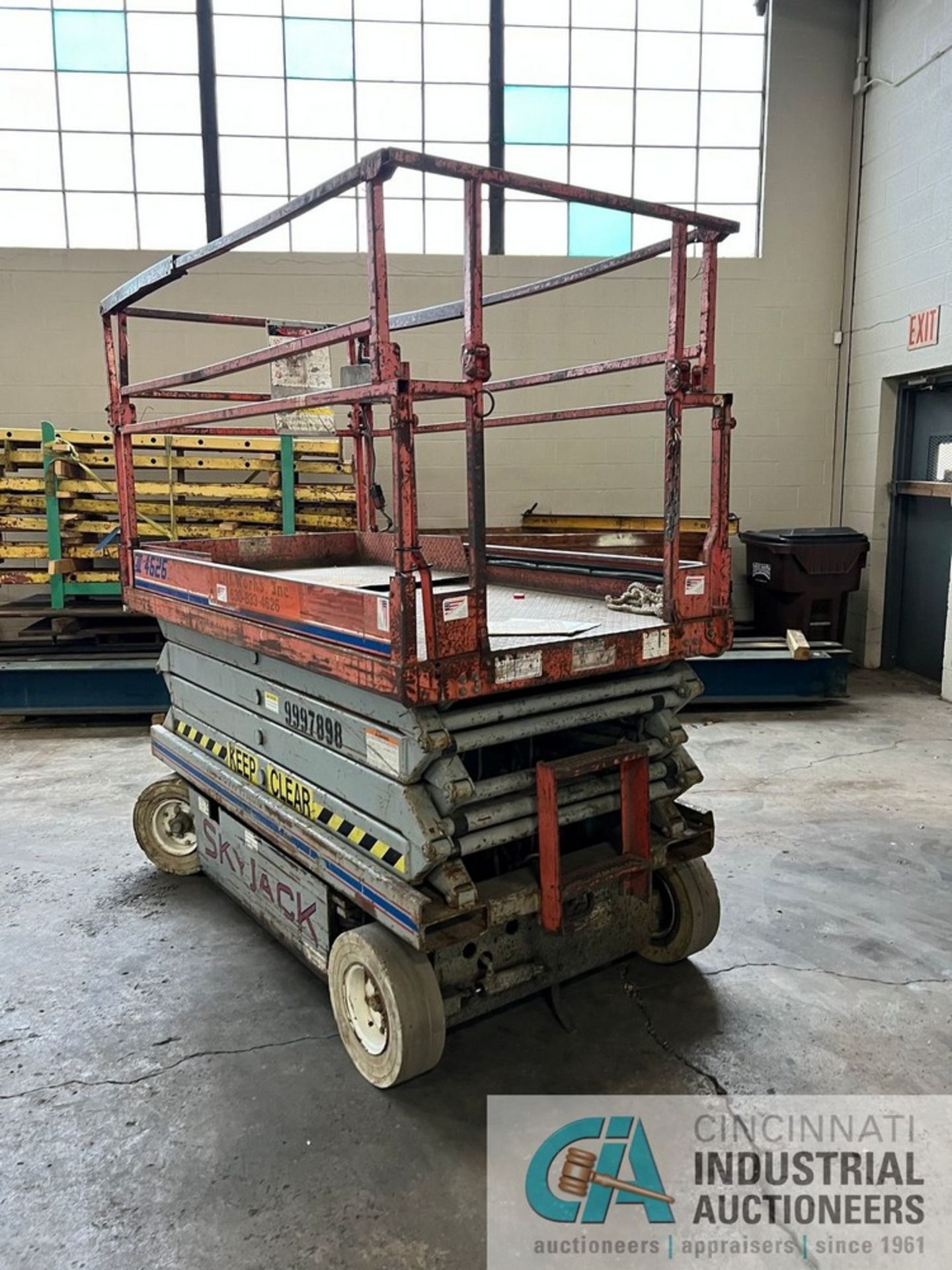 SKYJACK MODEL SJII 4626 ELECTRIC SCISSOR LIFT; S/N 72599, 850 LB ...