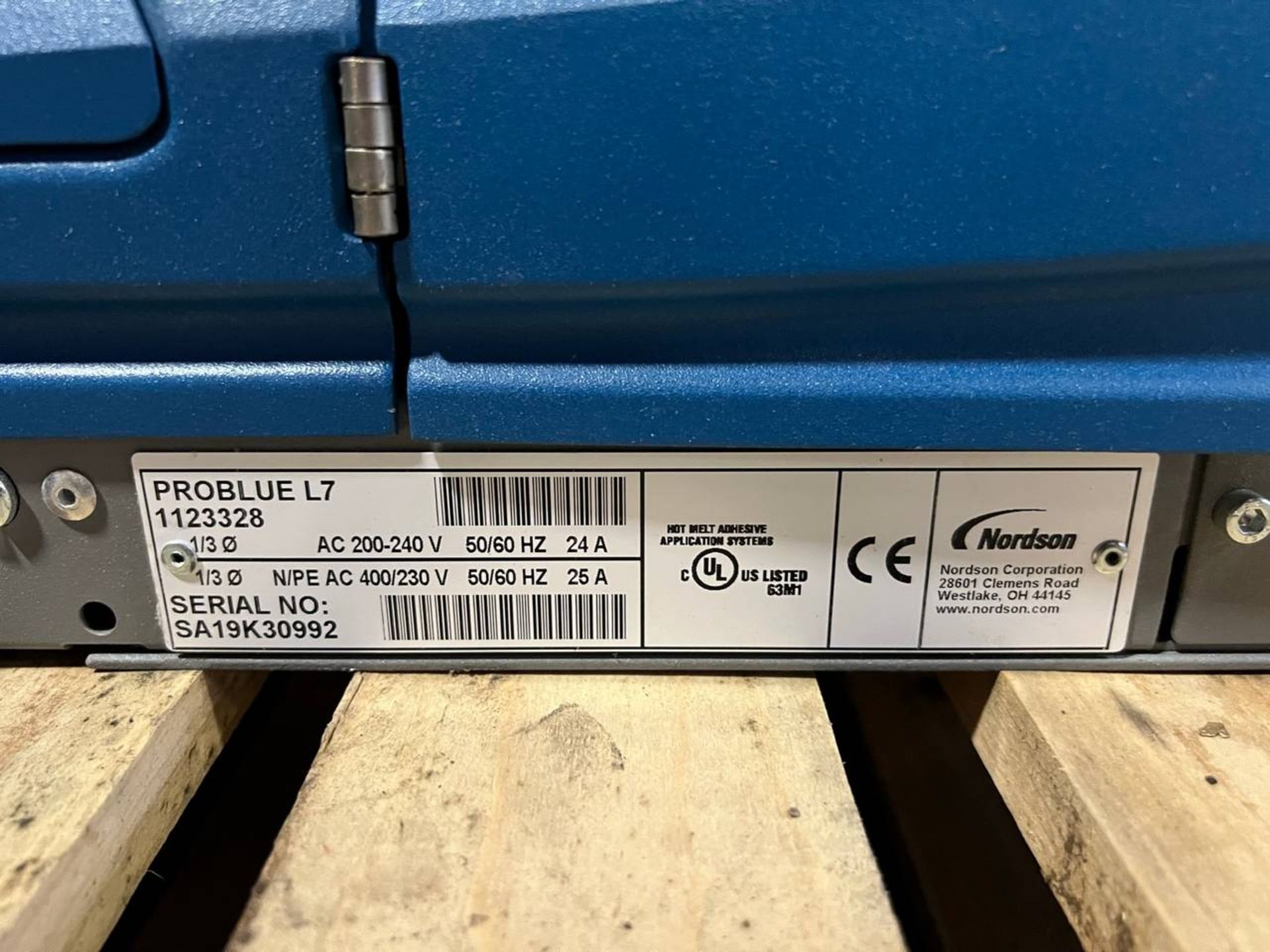NORDSON SKID OF (2) Pro Blue Liberty 7 With Glue Bin, [Loc ...