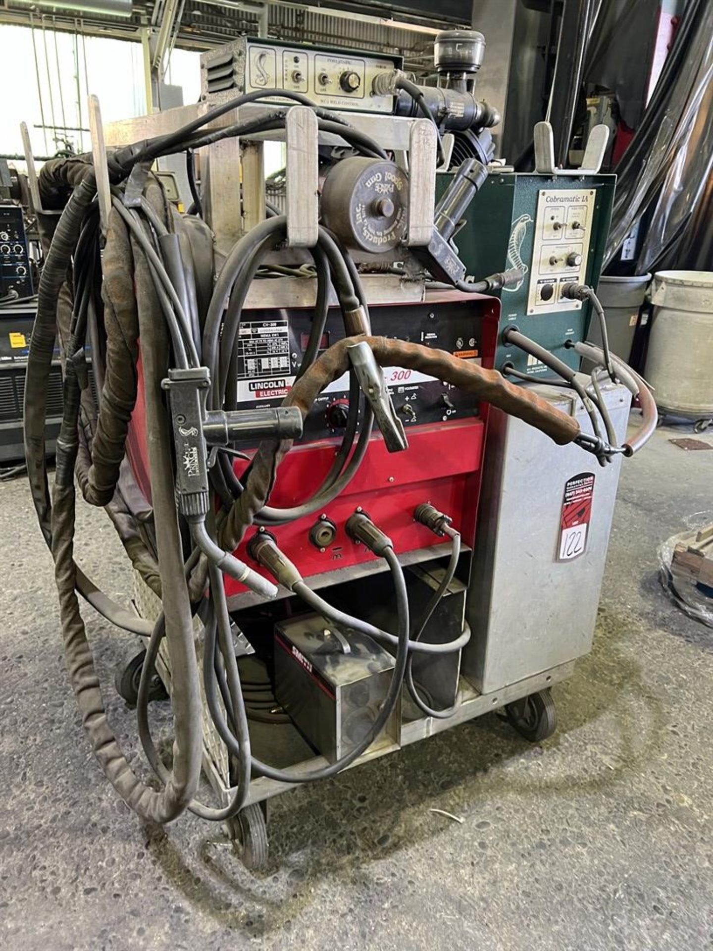 LINCOLN CV-300 MIG Welder, s/n U1000411969, w/ Cobramatic IA Wire ...