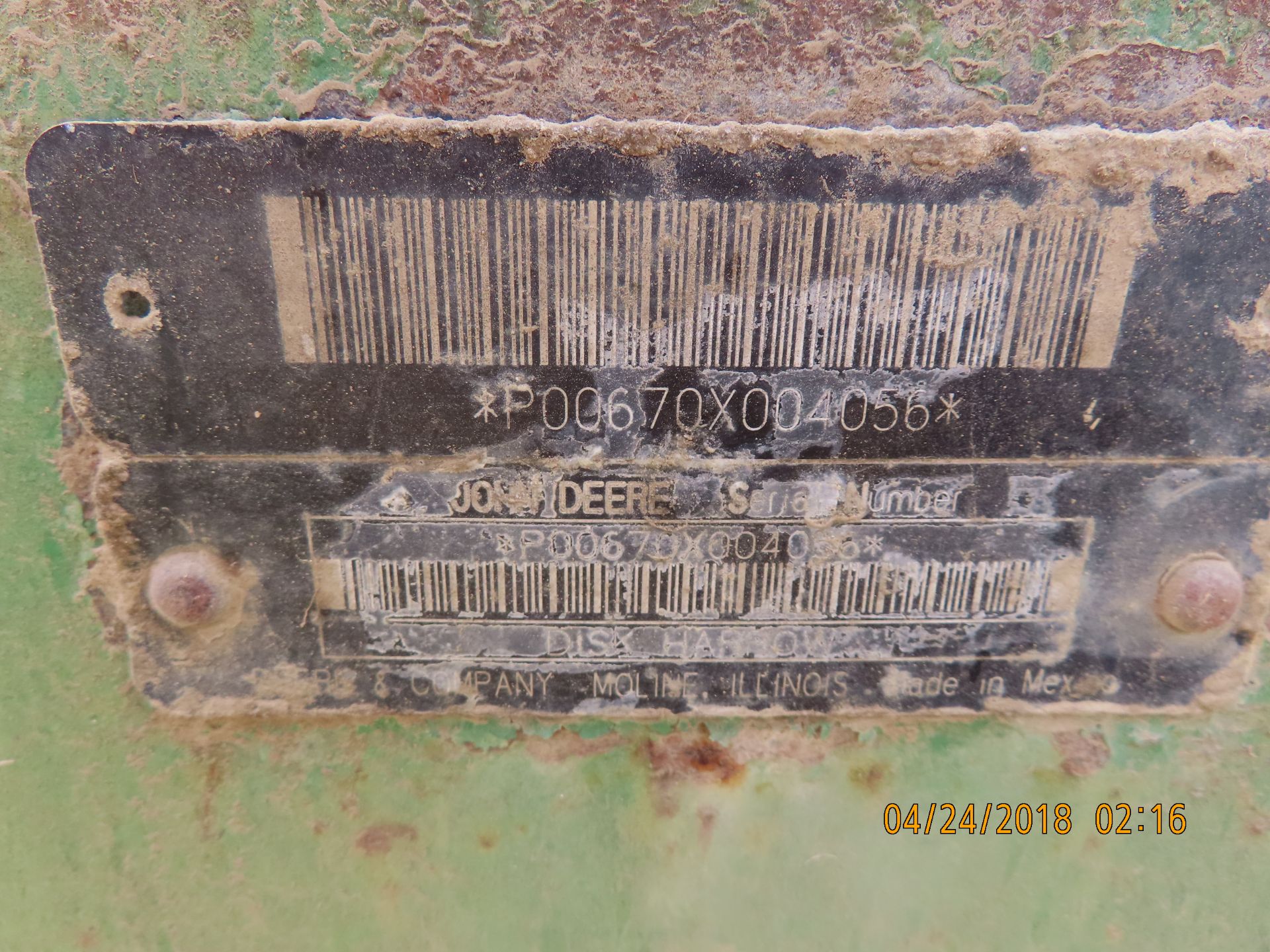 John Deere mod. 670, Disk 220''L Multipack 20'
