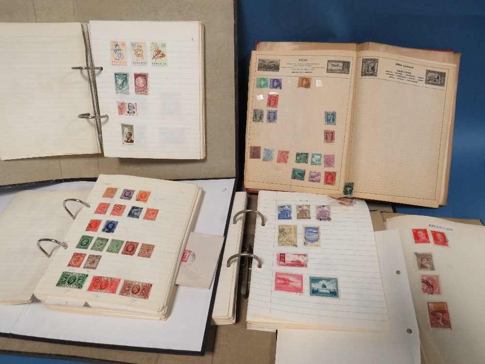 FIVE STAMPS ALBUMS / FILES CONTAINING A VAST ARRAY OF WORLDWIDE STAMPS ...