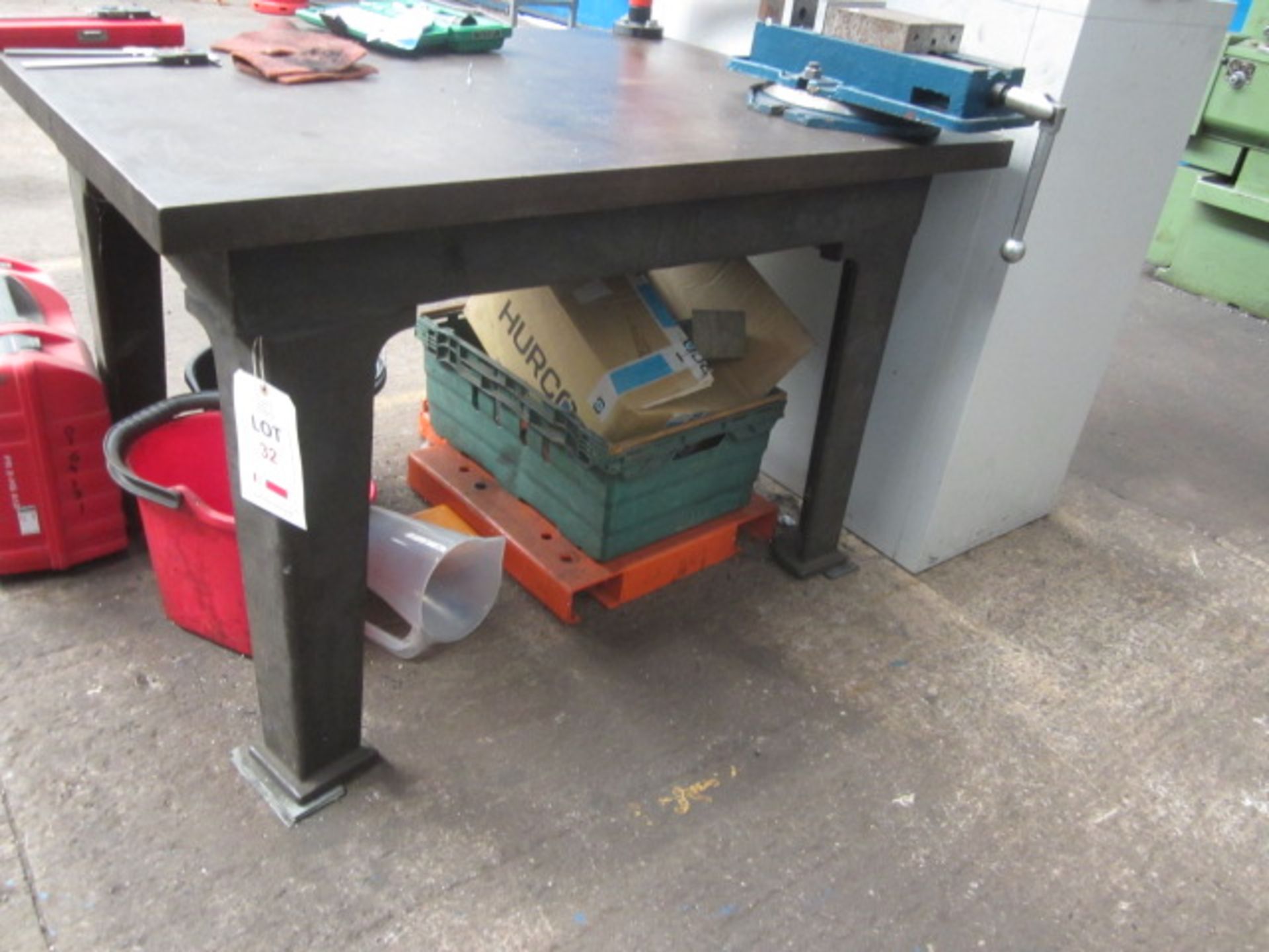 Metal marking out table, 36" x 48" - possible fixing holes to one corner