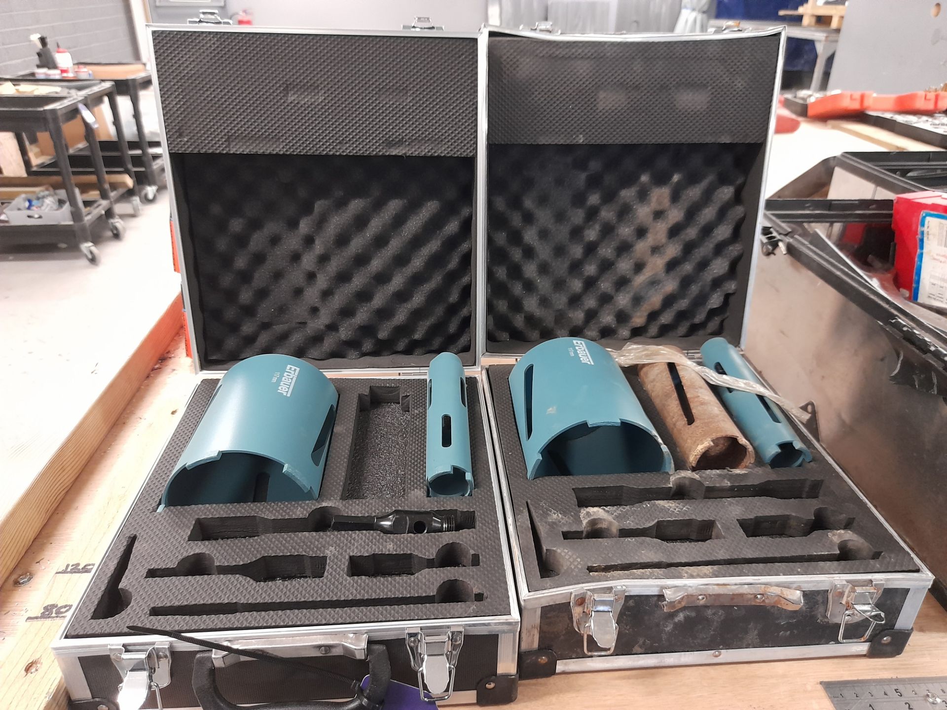 2 x various Erbauer hole cutting sets (both incomplete)