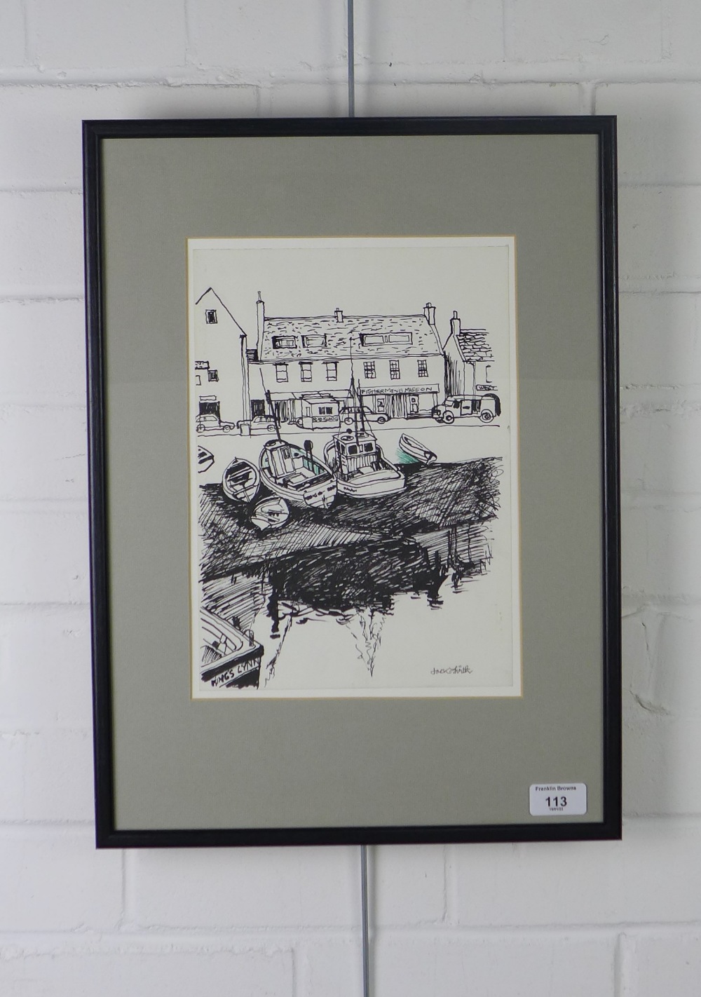 Jack Firth RSW (SCOTTISH 1917 - 2010) 'Kings Lynn', ink sketch, signed ...