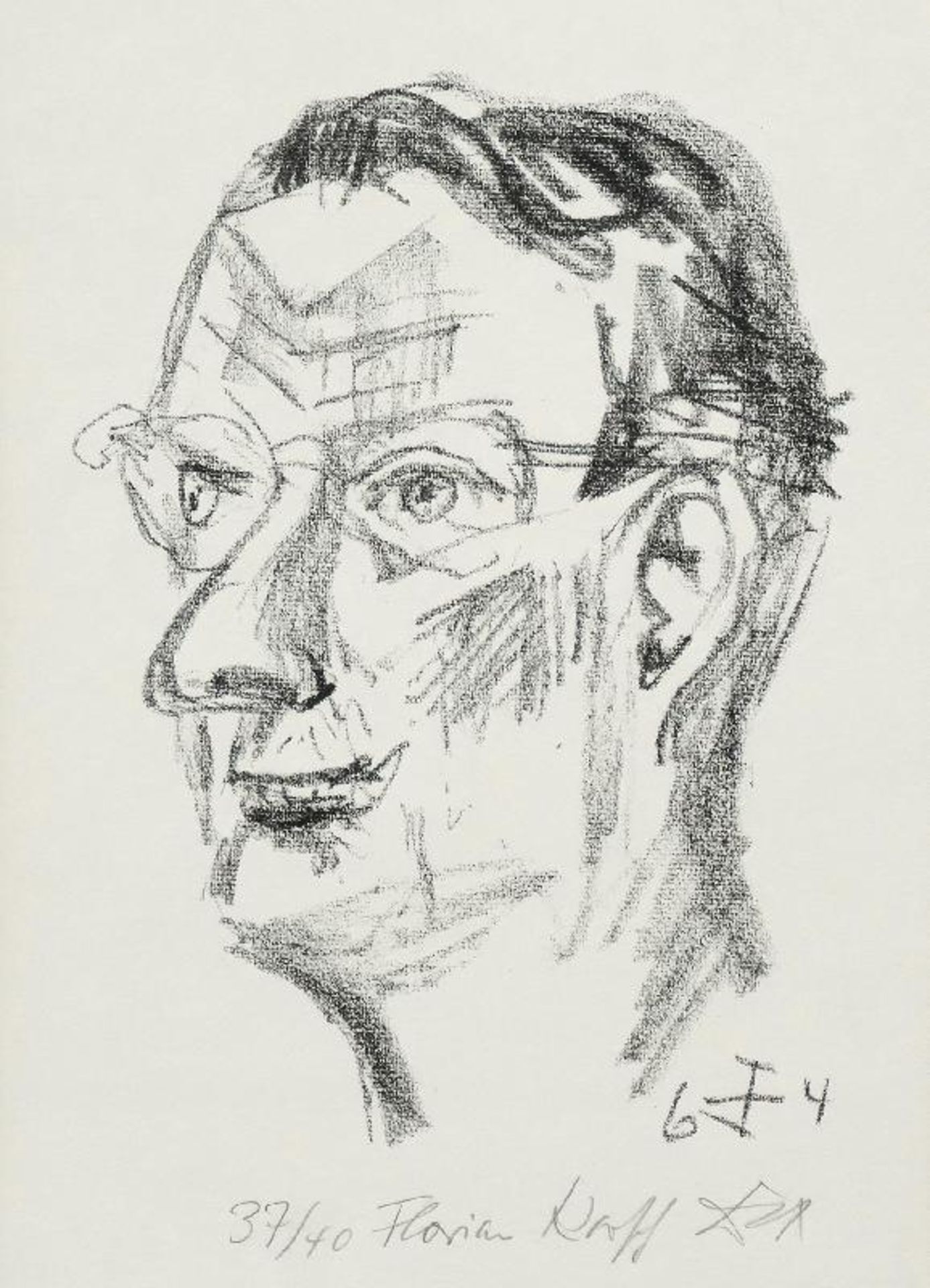 Dix, Otto - Bildnis Florian Karsch I (in Kreidetechnik)Lithographie ...