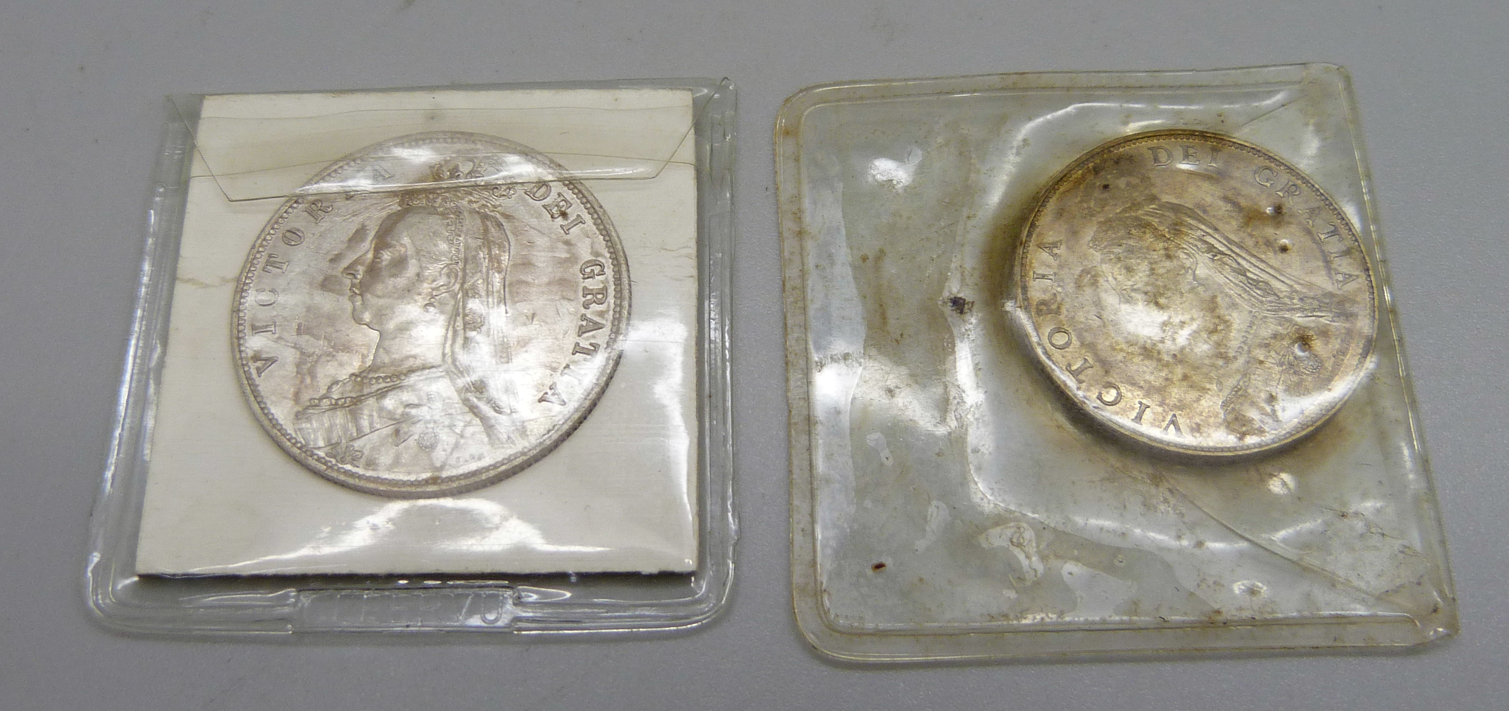 Two Victorian silver coins, 1887
