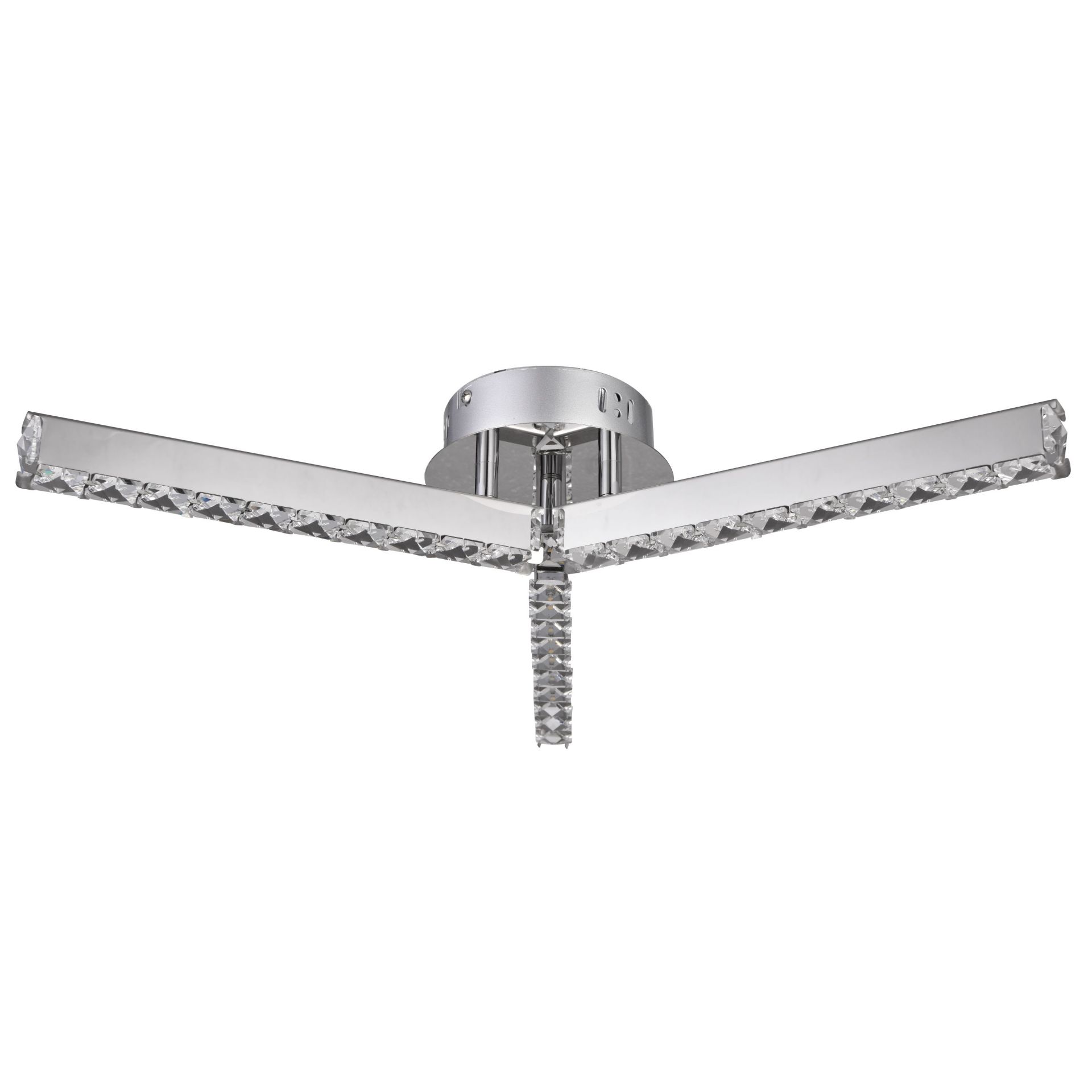 3 ARM CRYSTAL LED CEILING PENDANT, 58CM DIAMETER, 9W. Crystal and ...