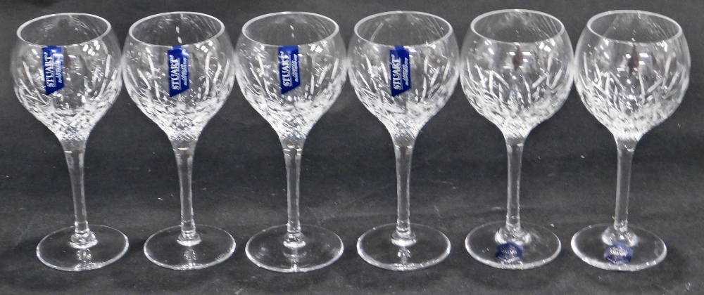 A set of six Stuart crystal Manhattan sherry glasses, 18cm high. (6, in ...