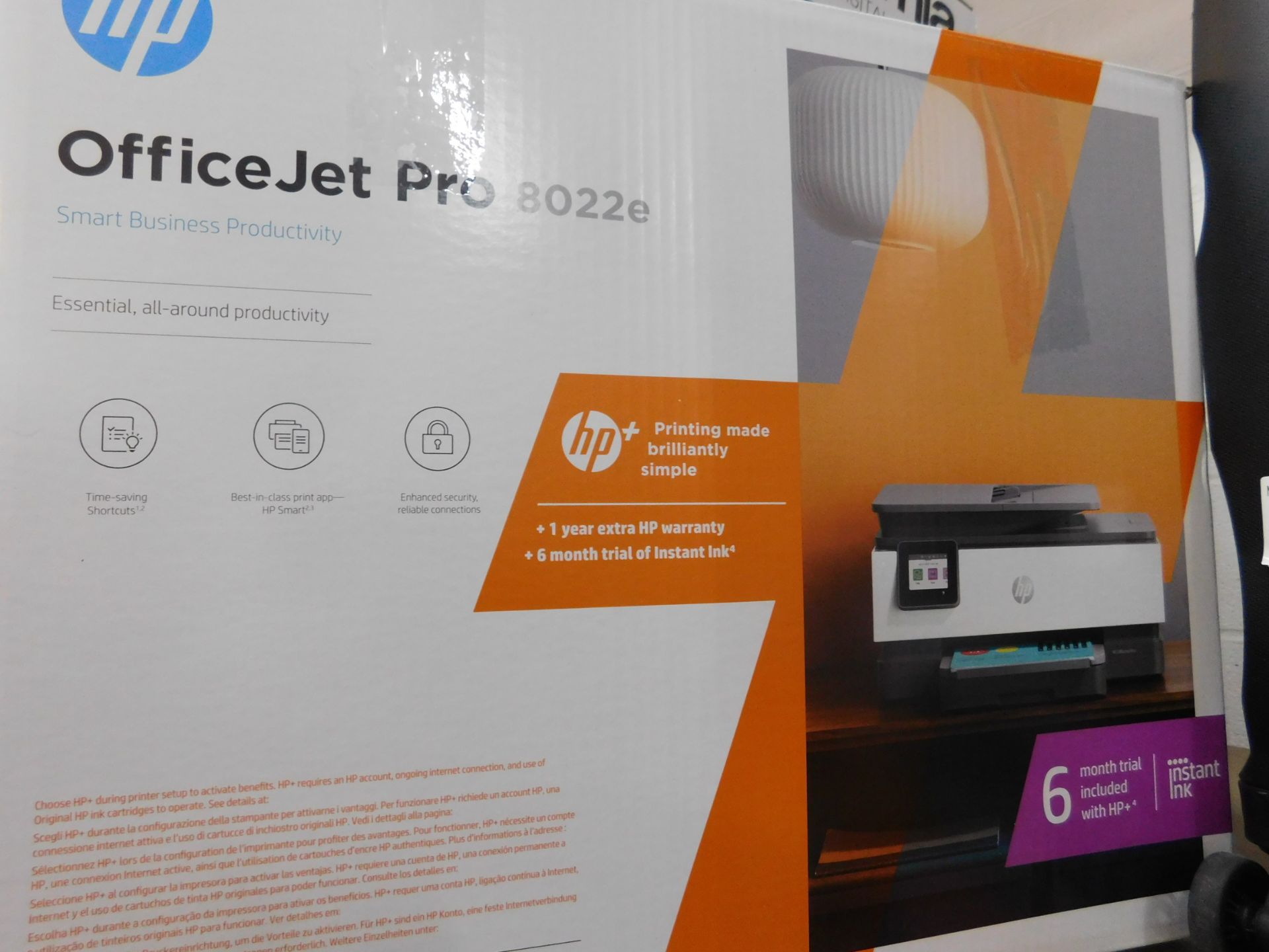 1 BOXED HP OFFICEJET PRO 8022E ALL-IN-ONE WIRELESS PRINTER WITH TOUCH ...