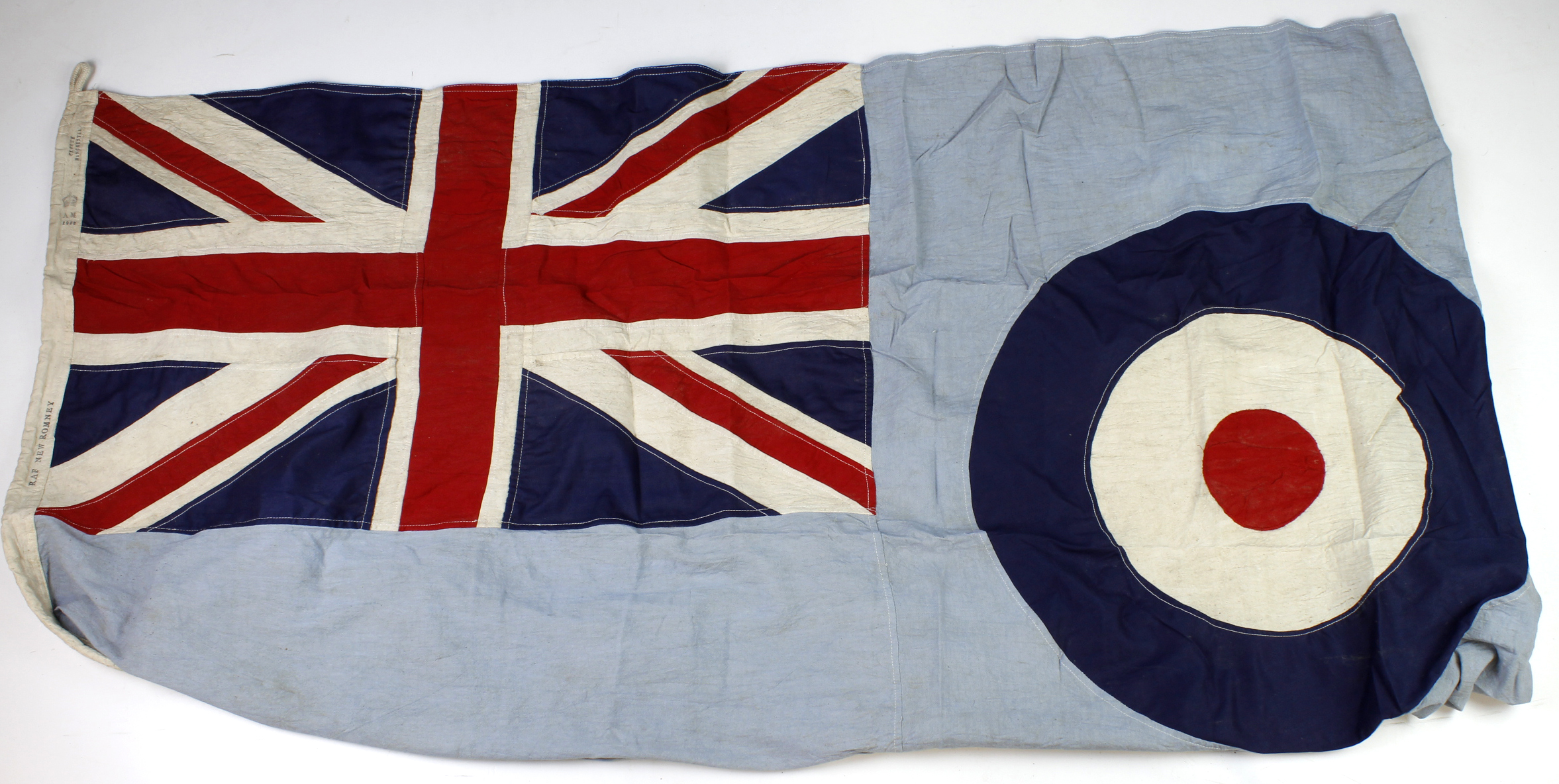 RAF flag dated 1943 AM marked 3x5 feet.