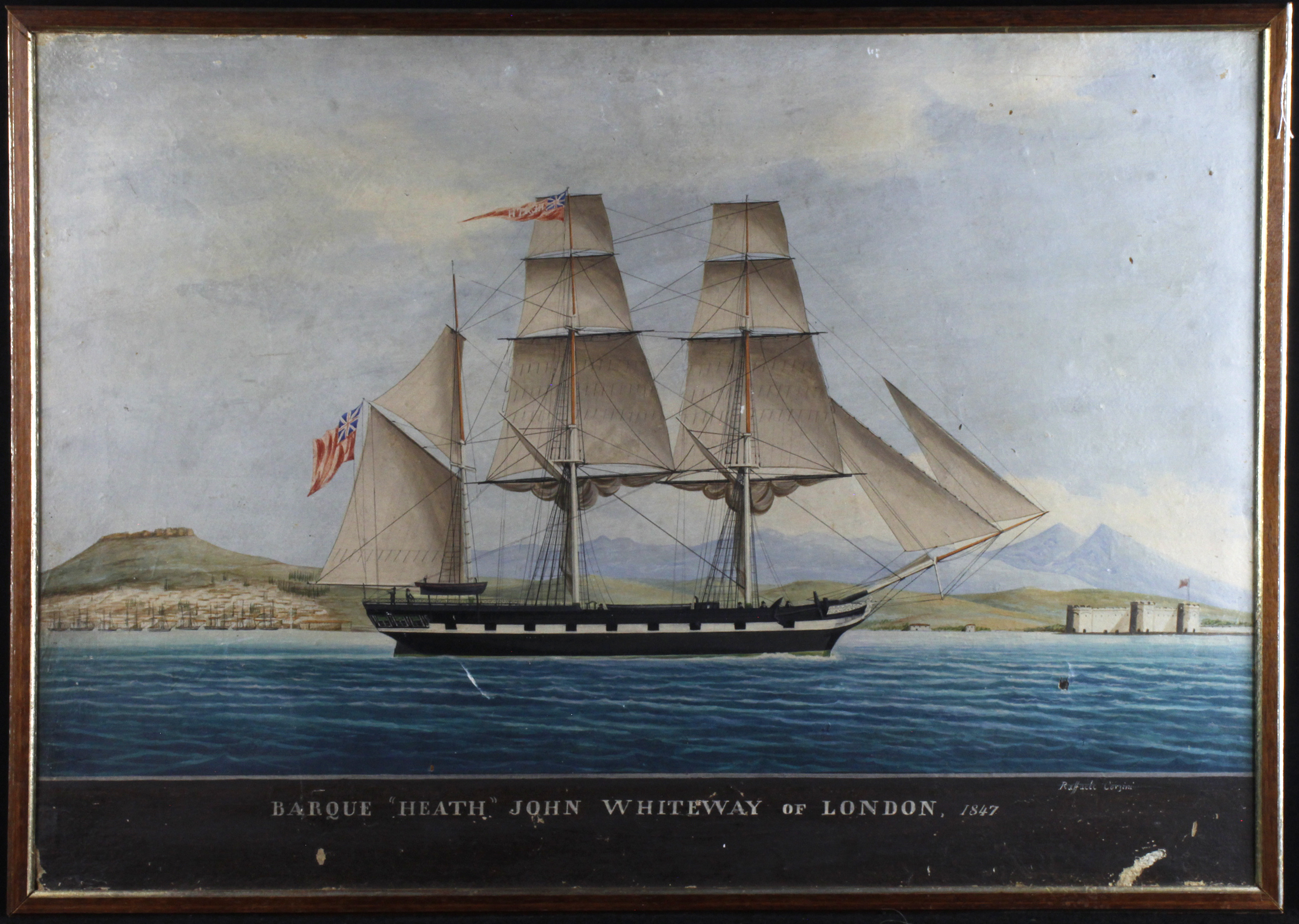 Corsini, Rafaelle (Italian 1830-1880) Oil on board. Titled Barque ...