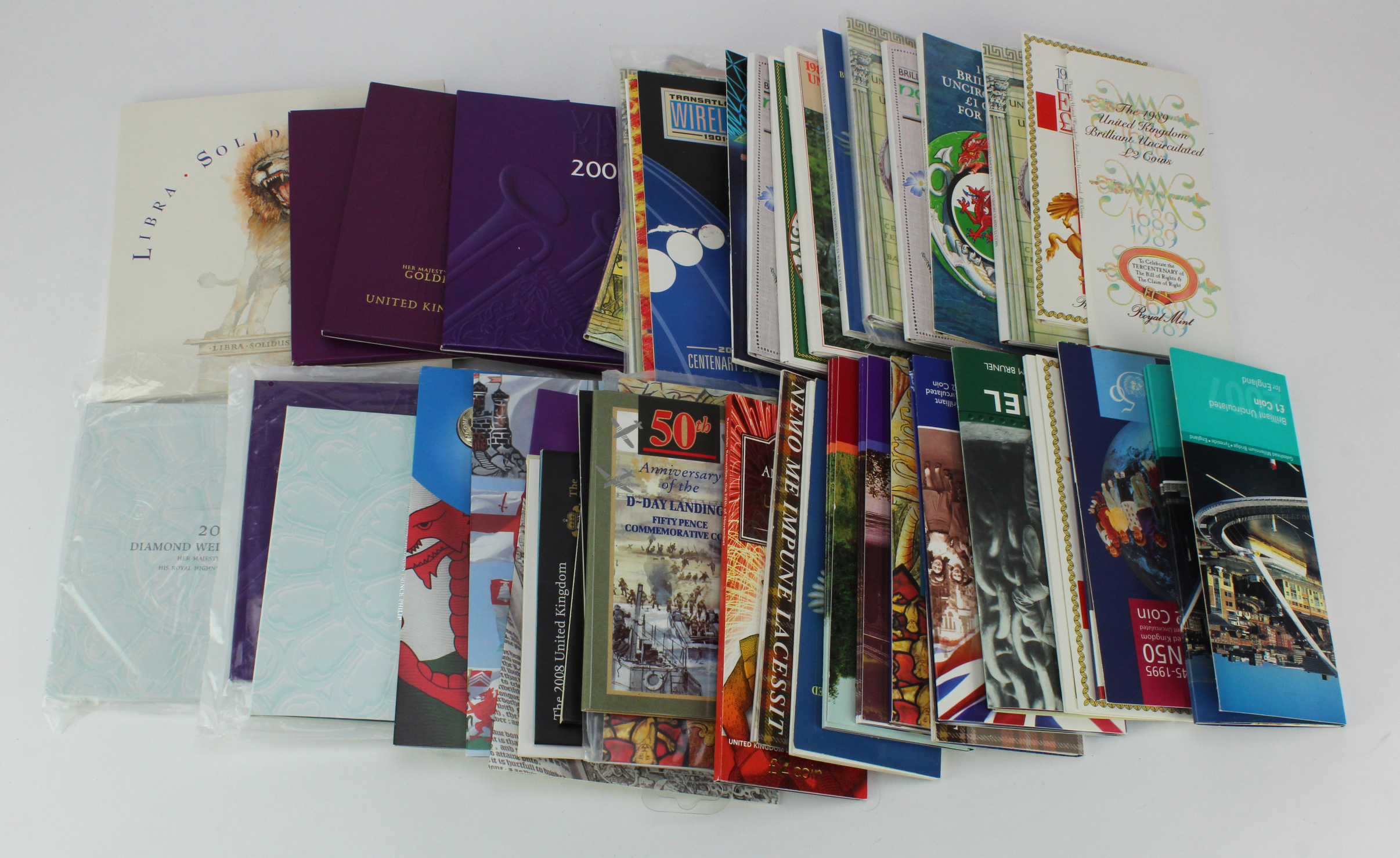 GB Royal Mint BU commemorative coin presentation packs (43) high face ...