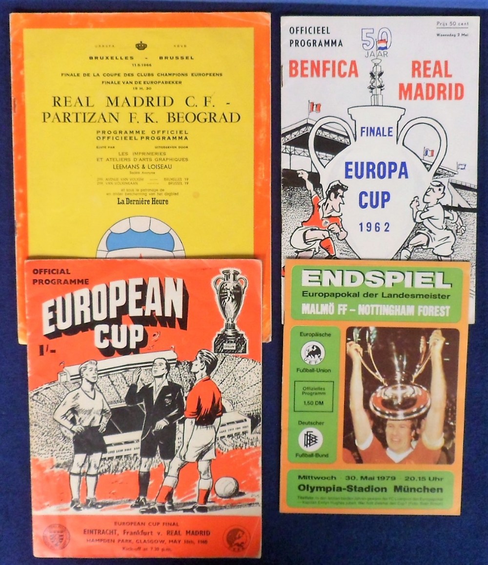 Football programmes, European Cup Finals, 5 programmes, Eintracht ...