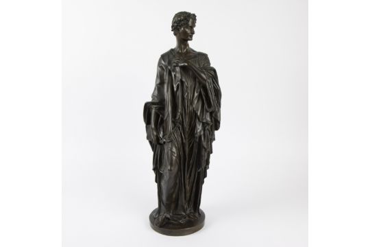 Émile Victor BLAVIER (XIX-XX) Bronze of a Roman Scholar in toga named ...