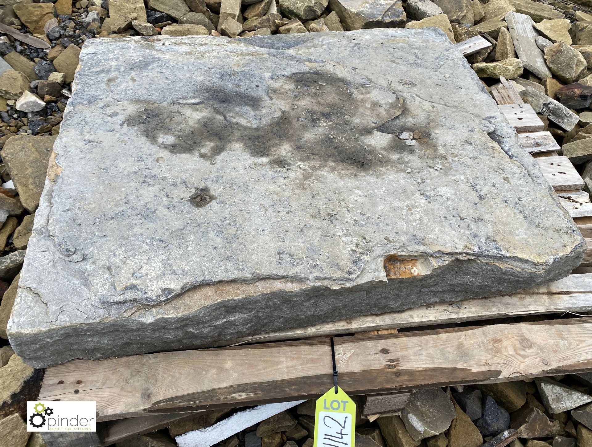 A large Georgian Yorkshire Stone Doorstep, 32in x 39in (Located at Deep ...