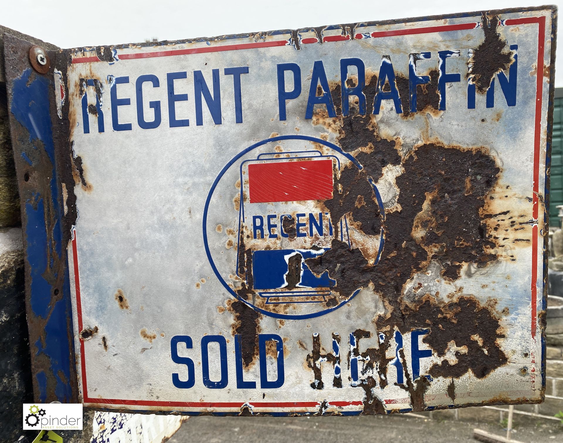 A vintage double sided enamel Sign ‘Regent Paraffin Sold Here’ 14in ...