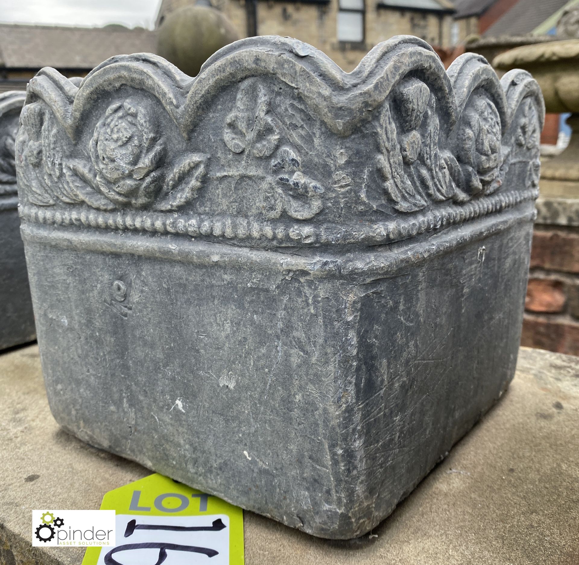 An original lead Planter, with rose thistle and shamrock decoration ...