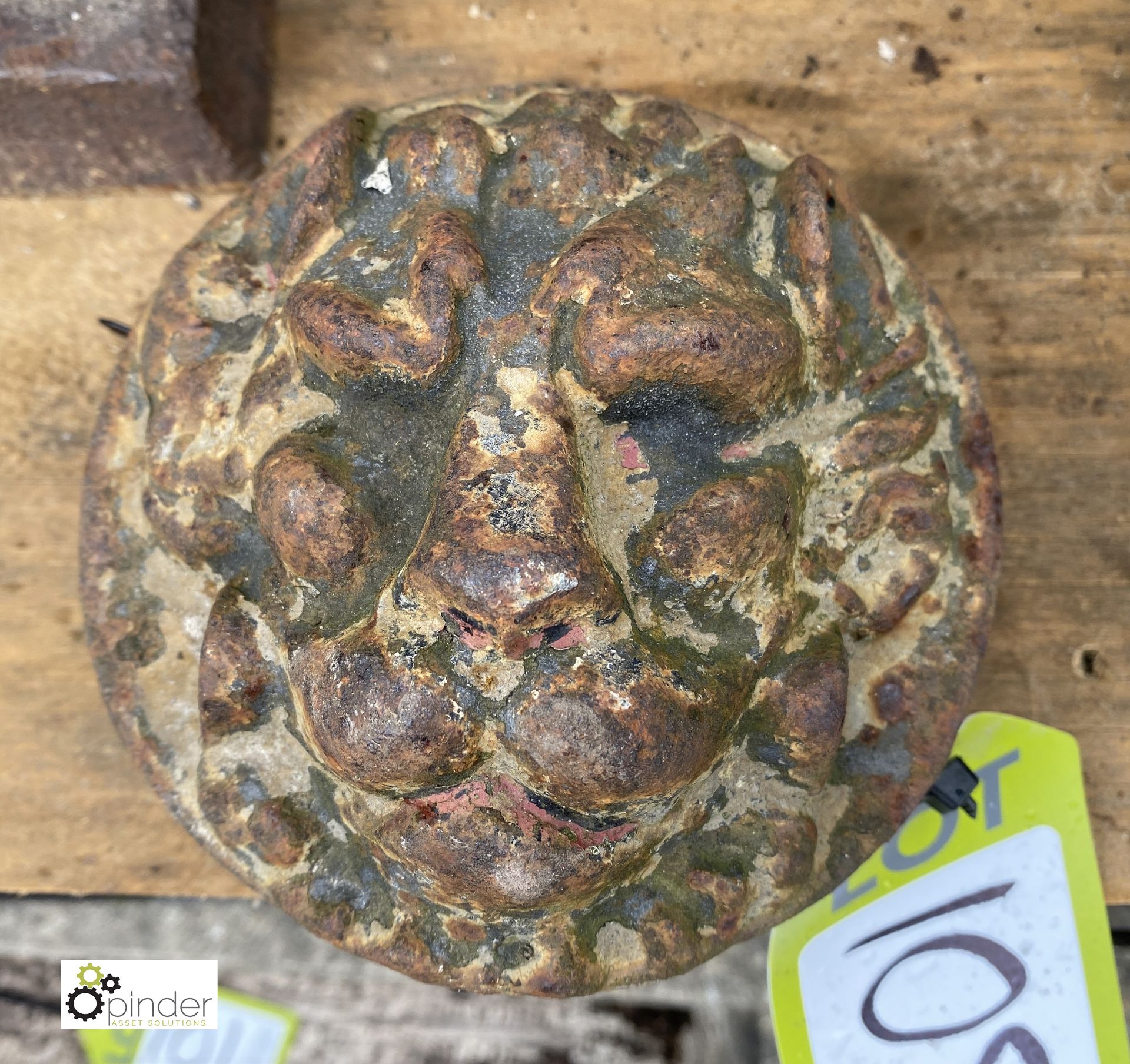 An original Georgian cast iron Door Knocker Holder, with lion mask, 6in ...