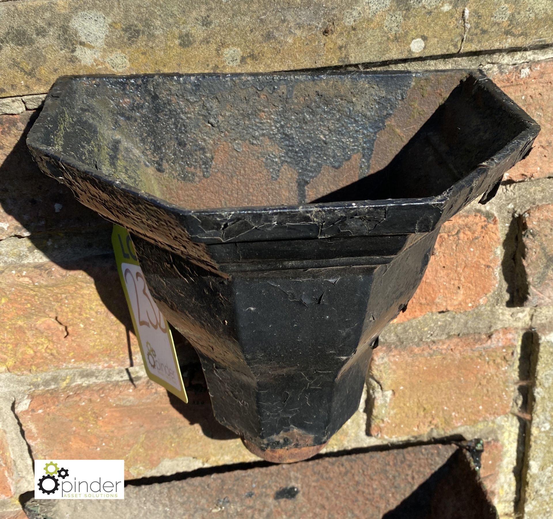 A Victorian cast iron Rain Hopper, 8in high