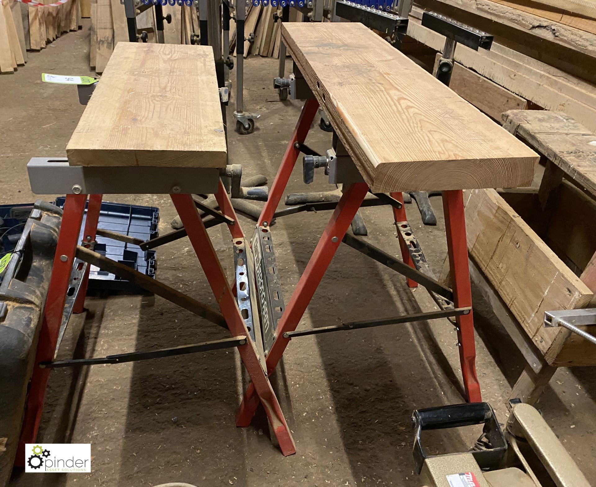 2 Clarke Work Stands and timber Stand (LOCATION: Harbury)