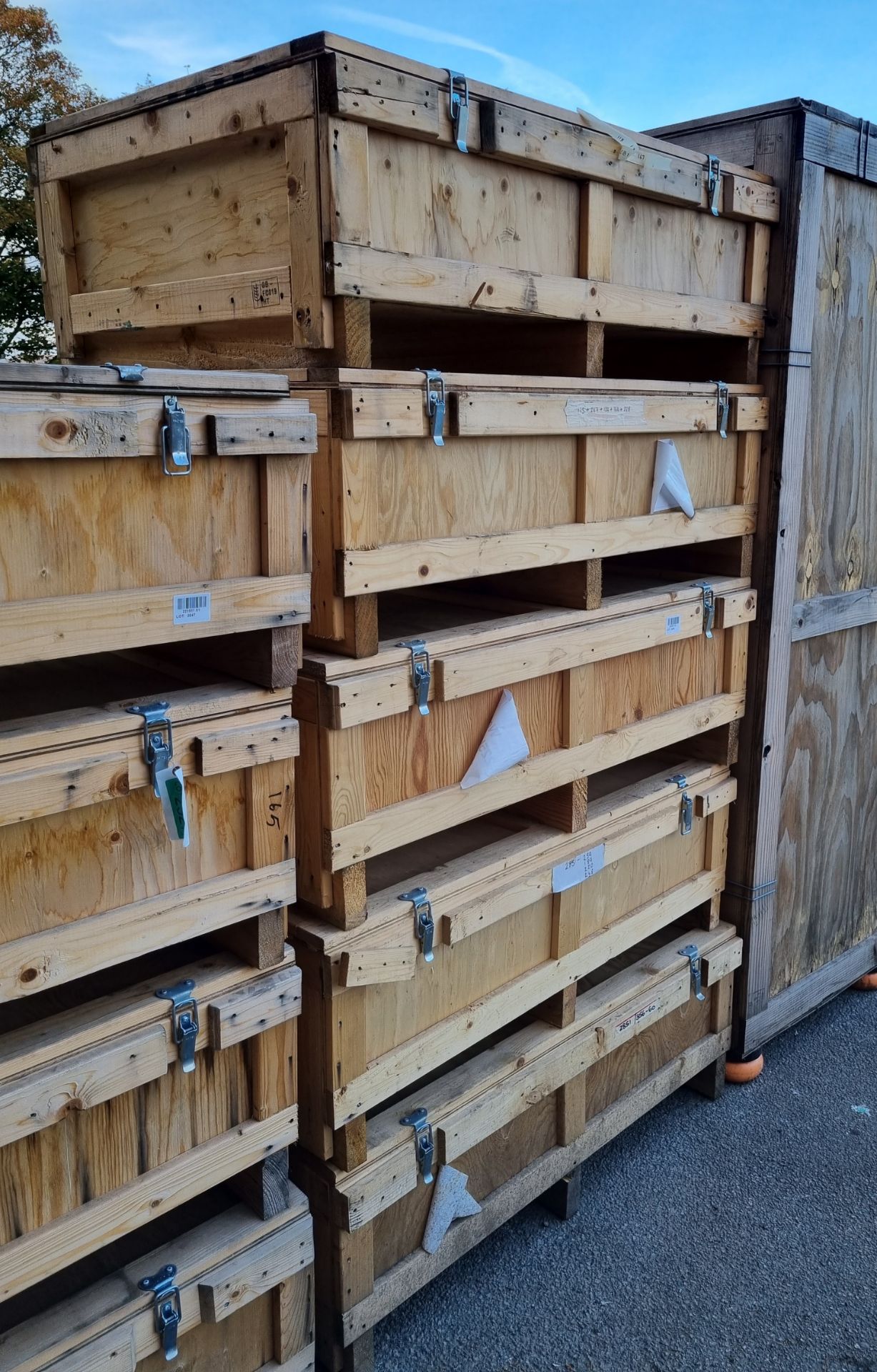 5x Wooden Shipping Container L122 x W89 x H43cm