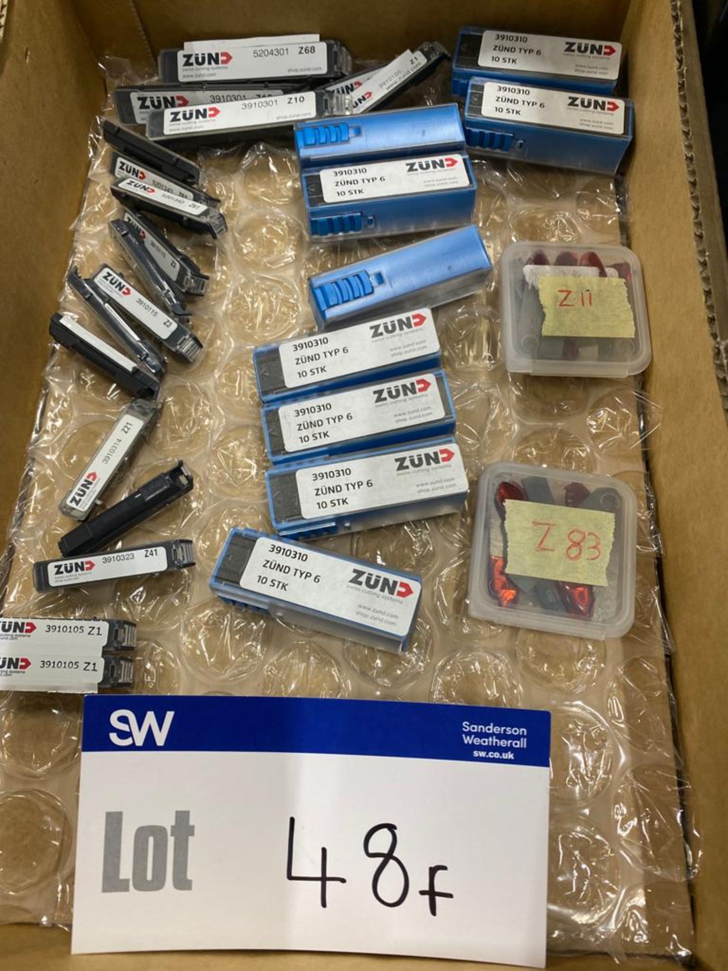 Quantity of Zund Tooling, Cutters and Blades, loading free of charge ...