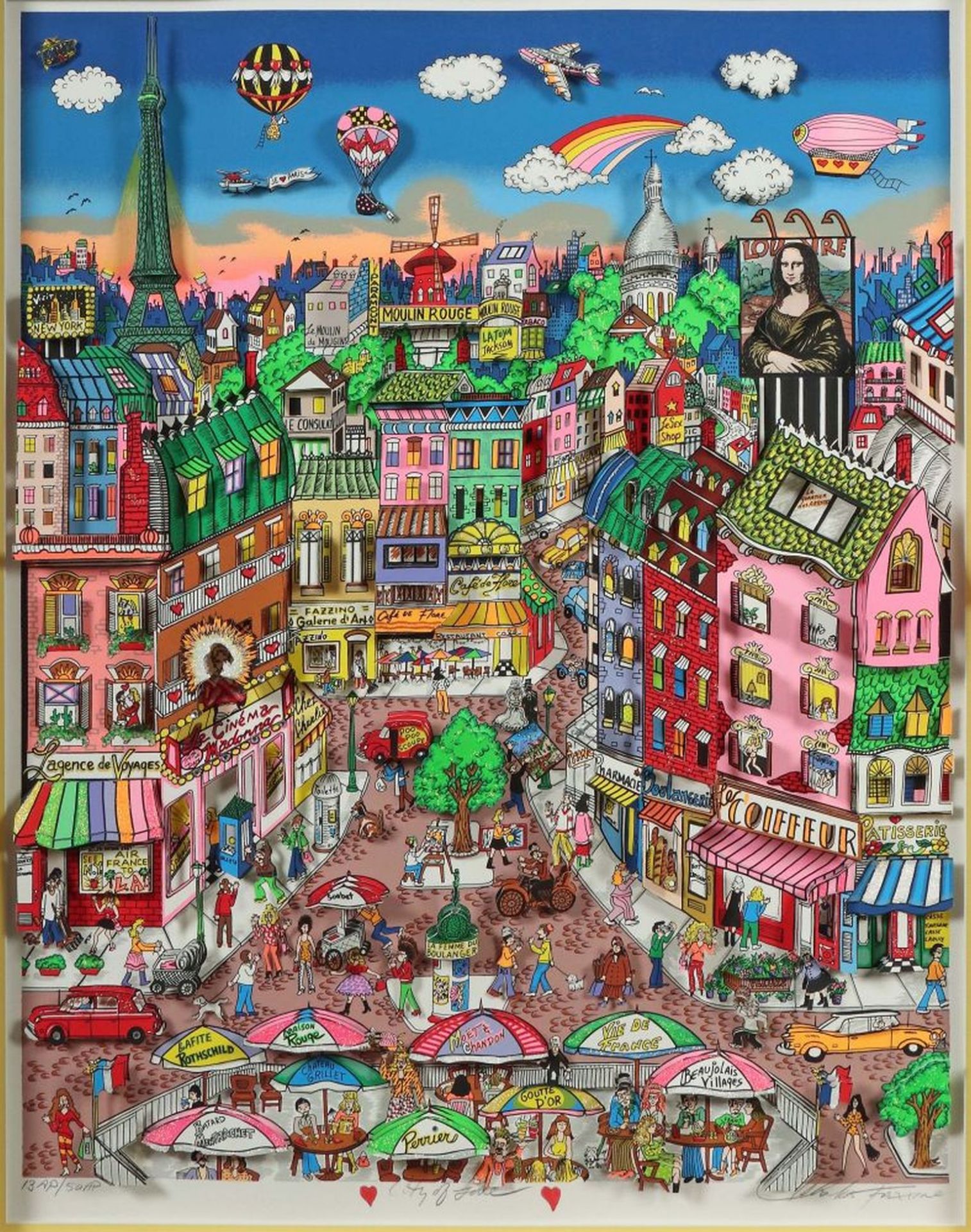 Fazzino, Charlesgeb. 1955 in Westchester County. "Paris my love ...