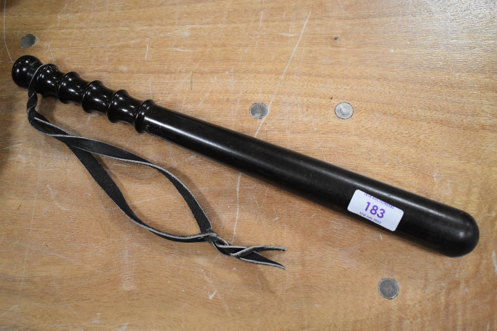 20th century police constable truncheon or baton bearing stamp L.C.C ...
