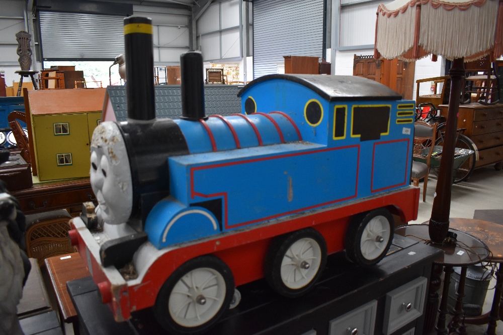 A 20th century hand made Thomas the Tank Engine sit on toy train ...
