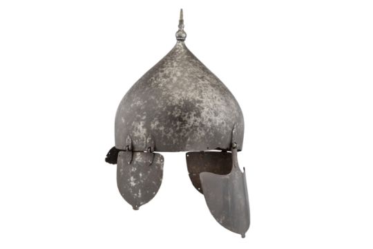 A RARE SOUTH INDIAN HELMET (TOP), 16TH CENTURY, with rounded bulbous ...
