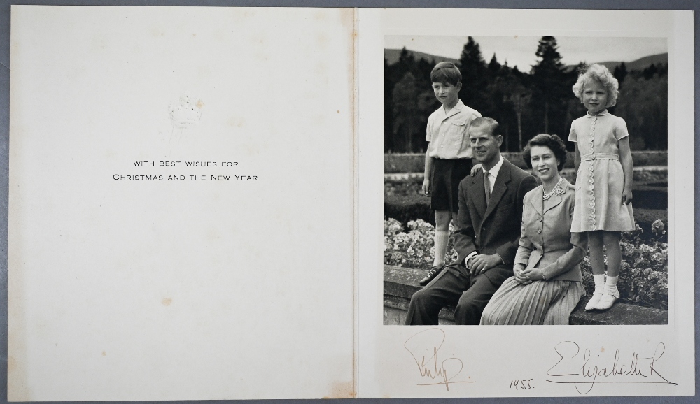 HM Queen Elizabeth II and HRH the Duke of Edinburgh Christmas card with ...