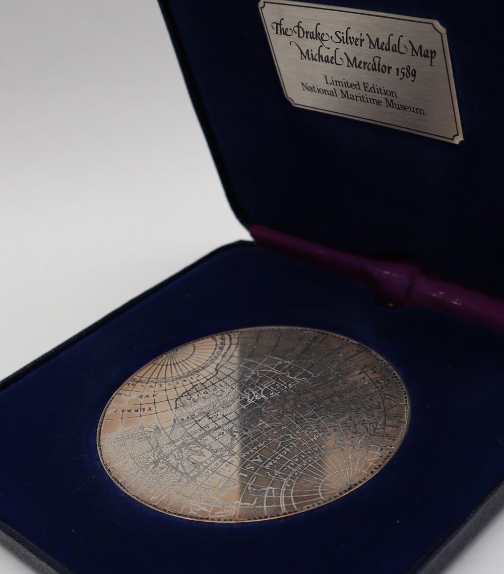 The Drake silver medal map, Michael Mercador 1589, a limited edition ...