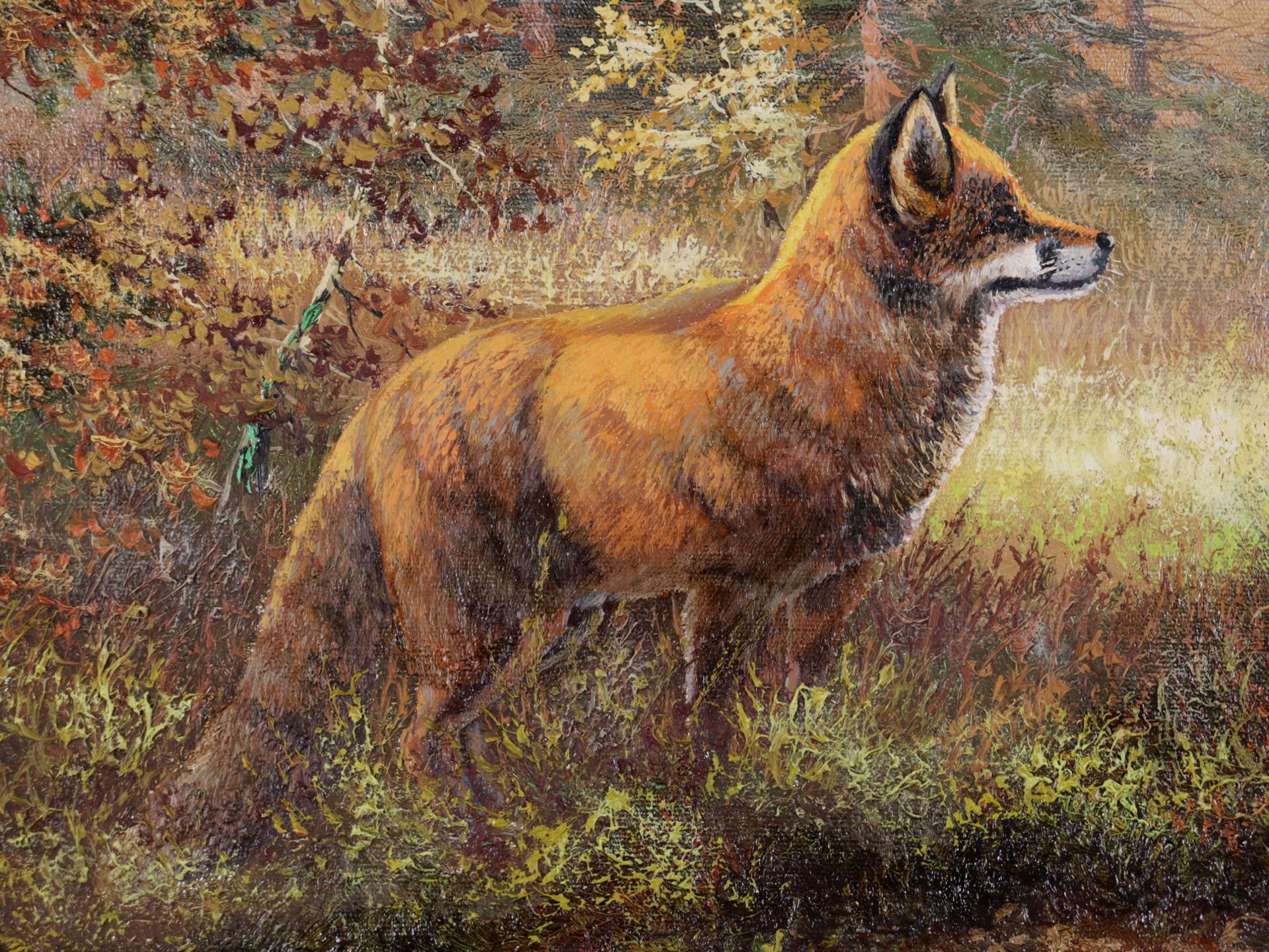 Bluhm, Gerhard 1927 - 2007, Tier- und Landschaftsmaler, "Fuchs", Öl/Lwd ...