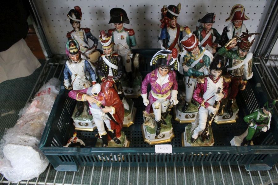 A selection of porcelain Napoleonic war figurines