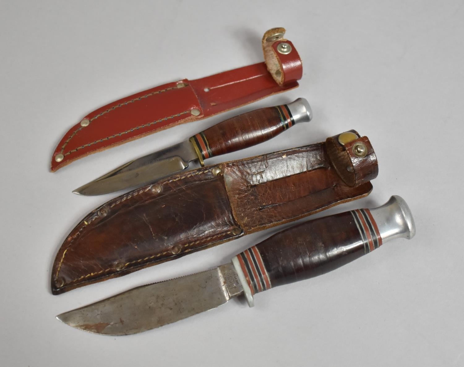 A Vintage Christopher Johnson Hunting Knife in Leather Sheath together ...