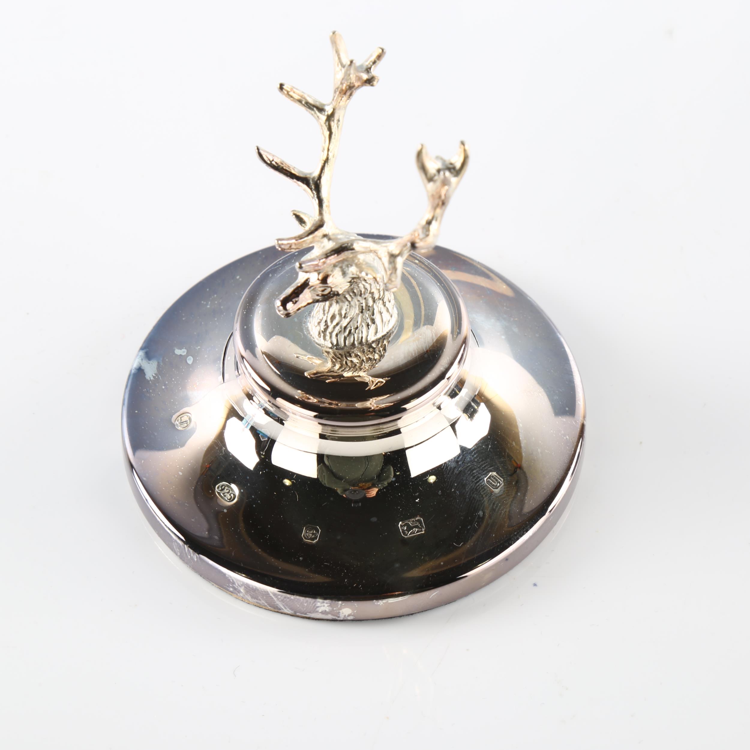 An Elizabeth II novelty silver stag desk paperweight, by L J Millington ...