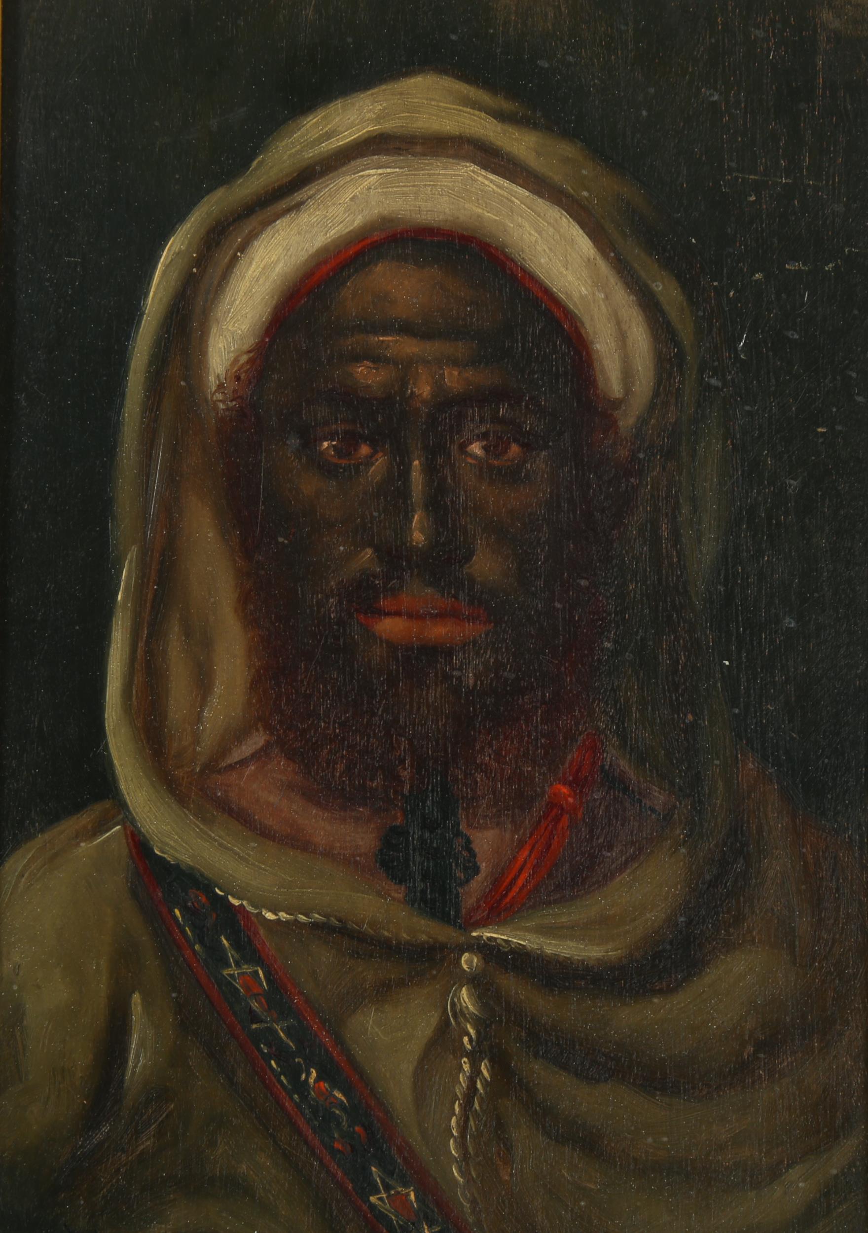 Emile Marin (1876 - 1940), portrait of a Bedouin, oil on panel ...