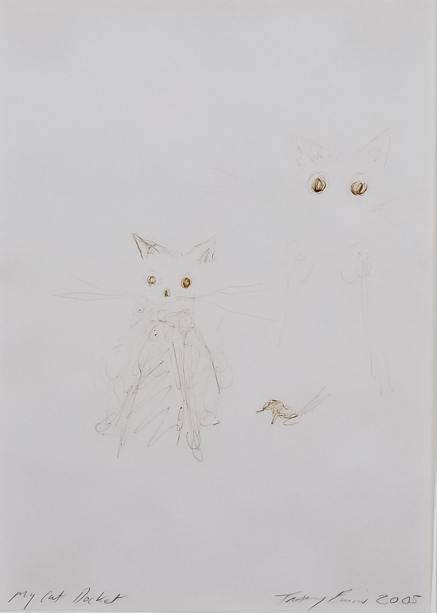 ARR Tracey Emin (born 1963) - Ink drawing - "My Cat Docket", signed ...