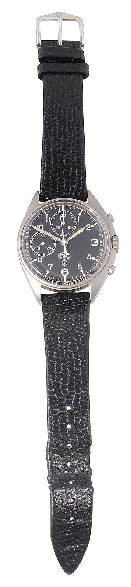 A CWC military chronograph RN pilot's wristwatch Ref: 6645-99, 1980sthe ...