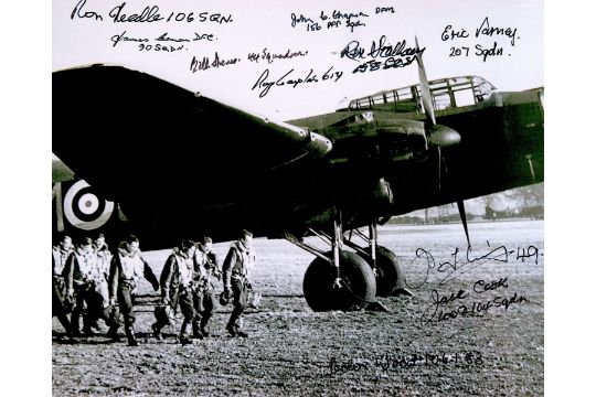 WW2 Print approx 8 x 10 Lancaster Photo Signed by 10 Bomber Command ...