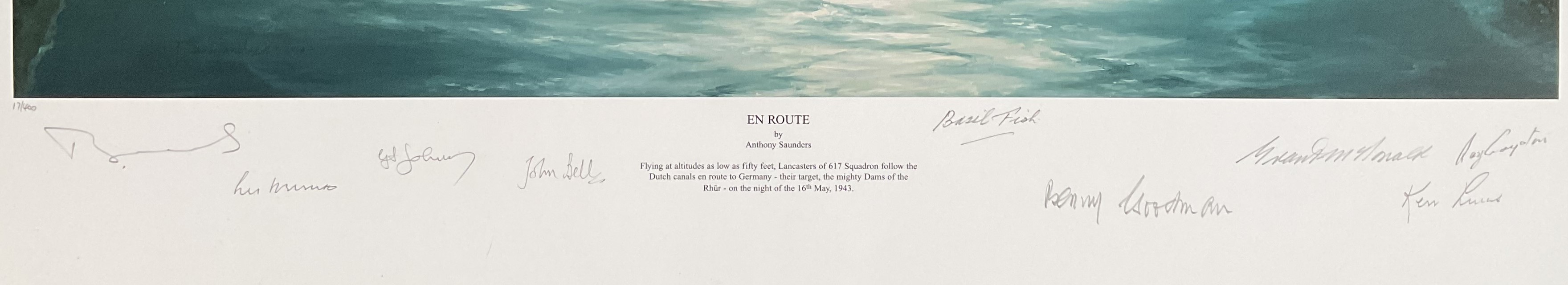 WW2 Colour Print En Route by Anthony Saunders Multi Signed by John Bell ...