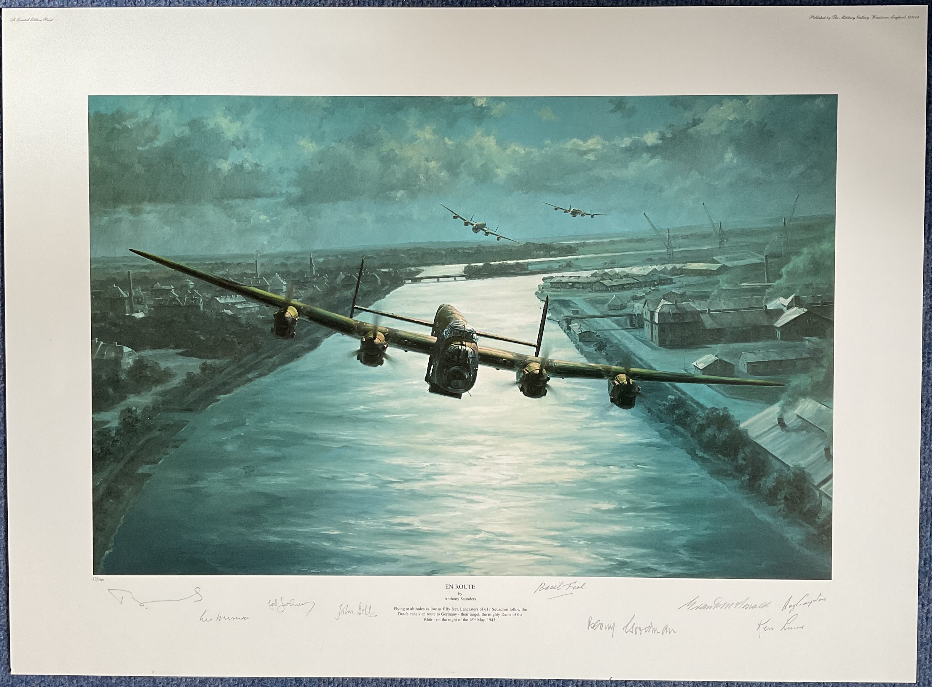 WW2 Colour Print En Route by Anthony Saunders Multi Signed by John Bell ...
