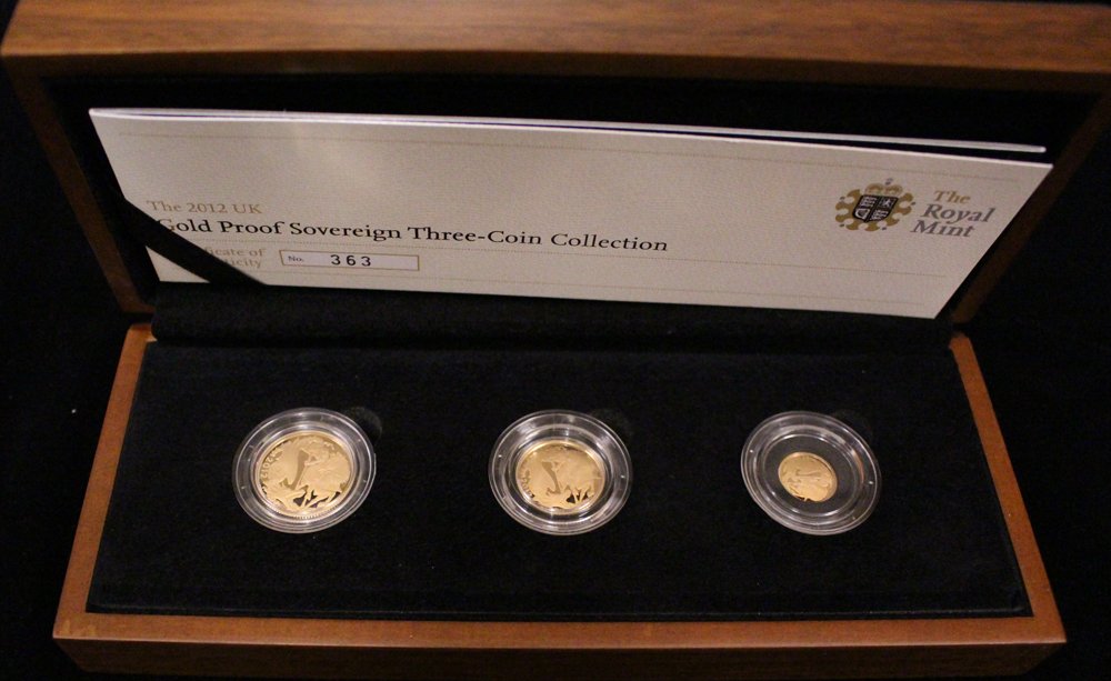2012 Royal Mint Gold Proof Sovereign Collection (3 coins) sovereign ...
