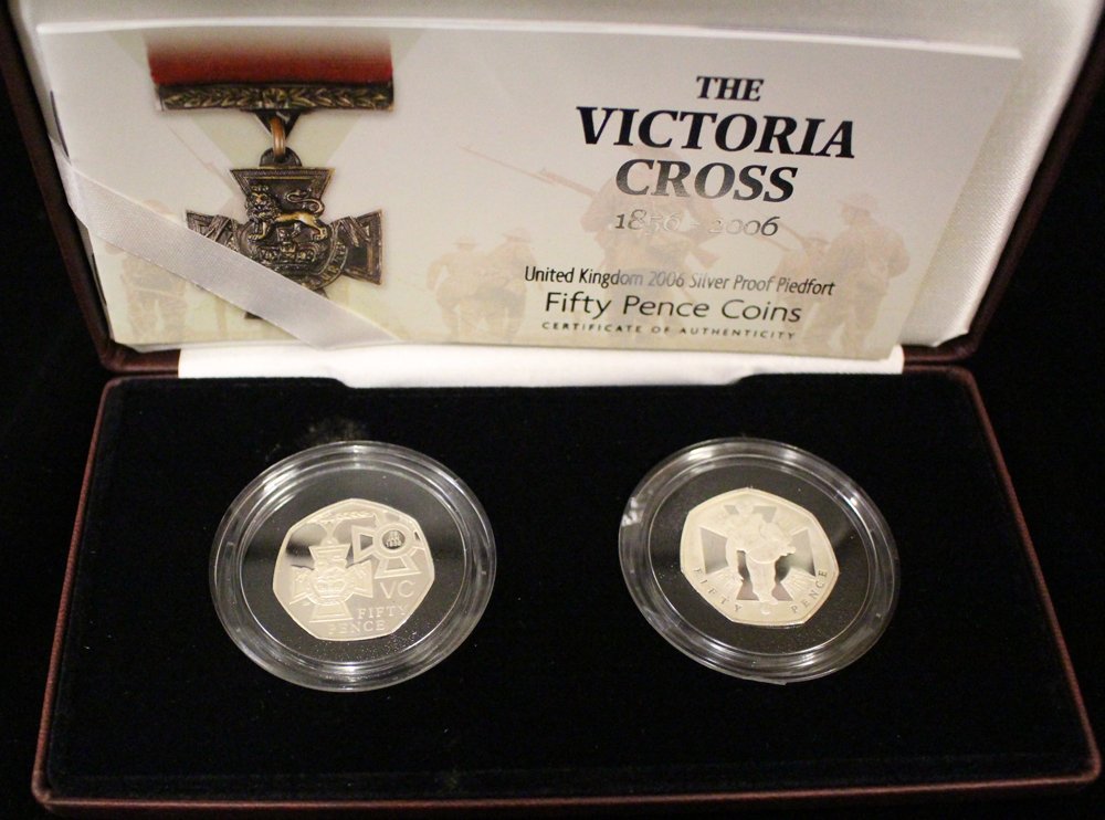 2006 Royal Mint 'Victoria Cross' 50p and 'Wounded Soldier' 50p Silver ...