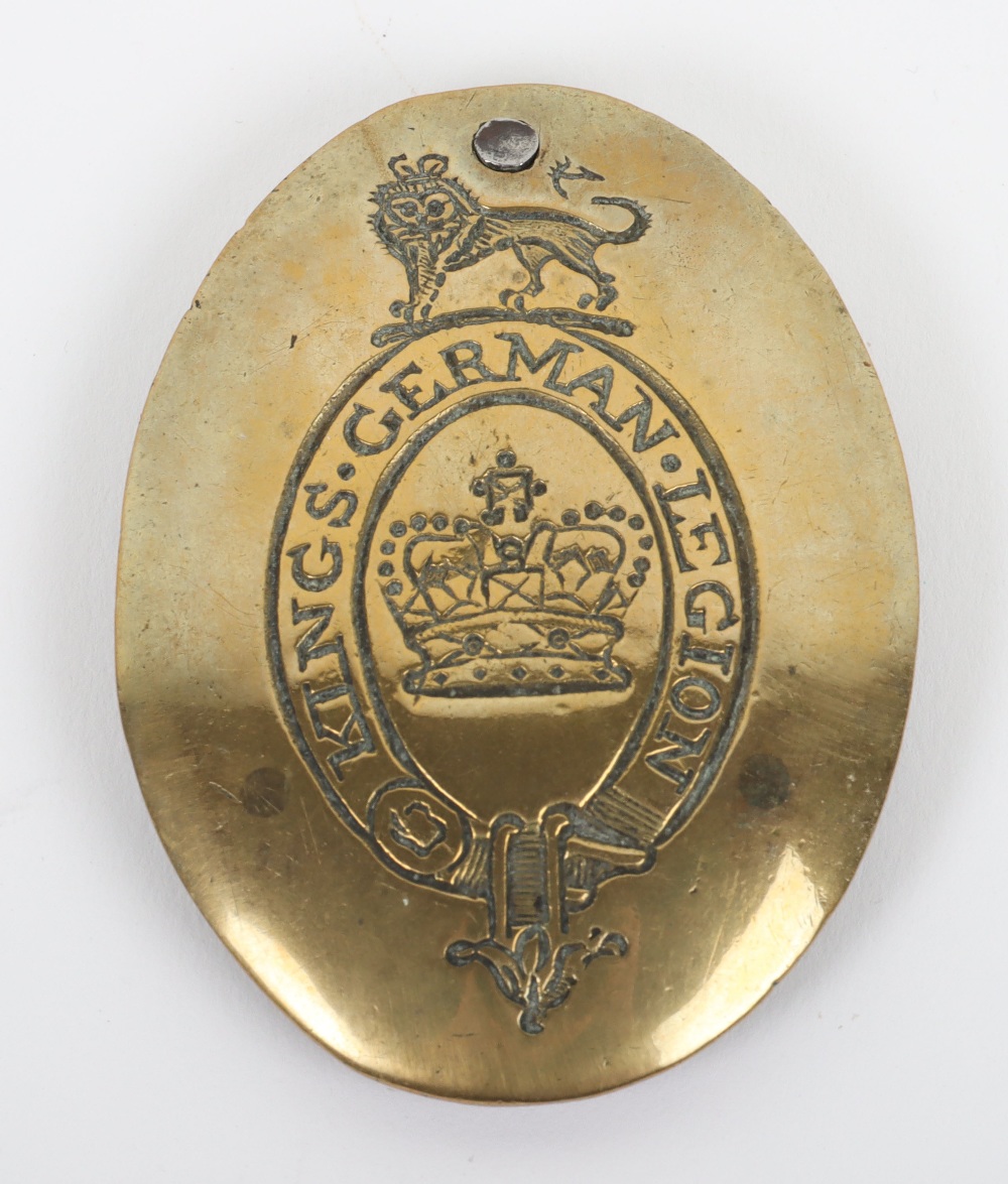 Kings German Legion Oval Shoulder Belt Plate, brass example with lion ...