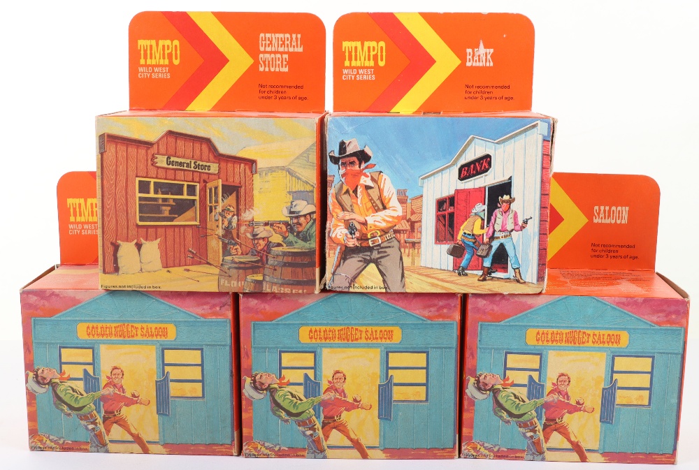 Five Boxed Timpo Wild West City Series Buildings, 211 Bank cream/light ...