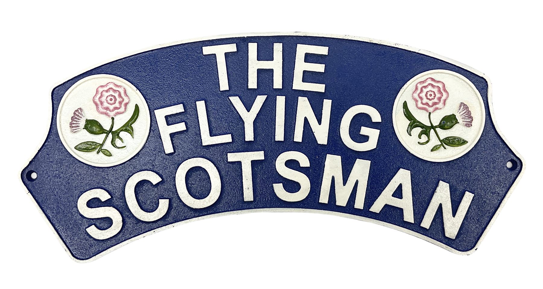 Cast metal sign 'The Flying Scotsman', W40cm